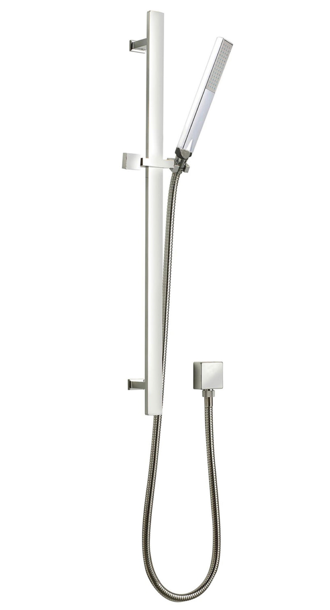 Beo Cubist Rectangular Shower Slide Rail Kit Chrome